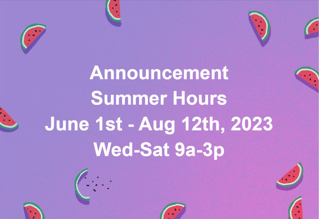 Summer Hours 2023 – Treasures 4 Teachers of Tucson